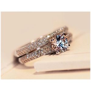 Silver 925 | Jewelry | Luxury Female White Bridal Wedding Ring Set ...